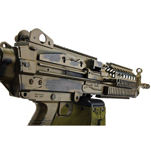 A&K x SP Systems Custom FN Licensed MK46 Mod.1 Light Machine Gun (Black, Battle Worn, Battle ...